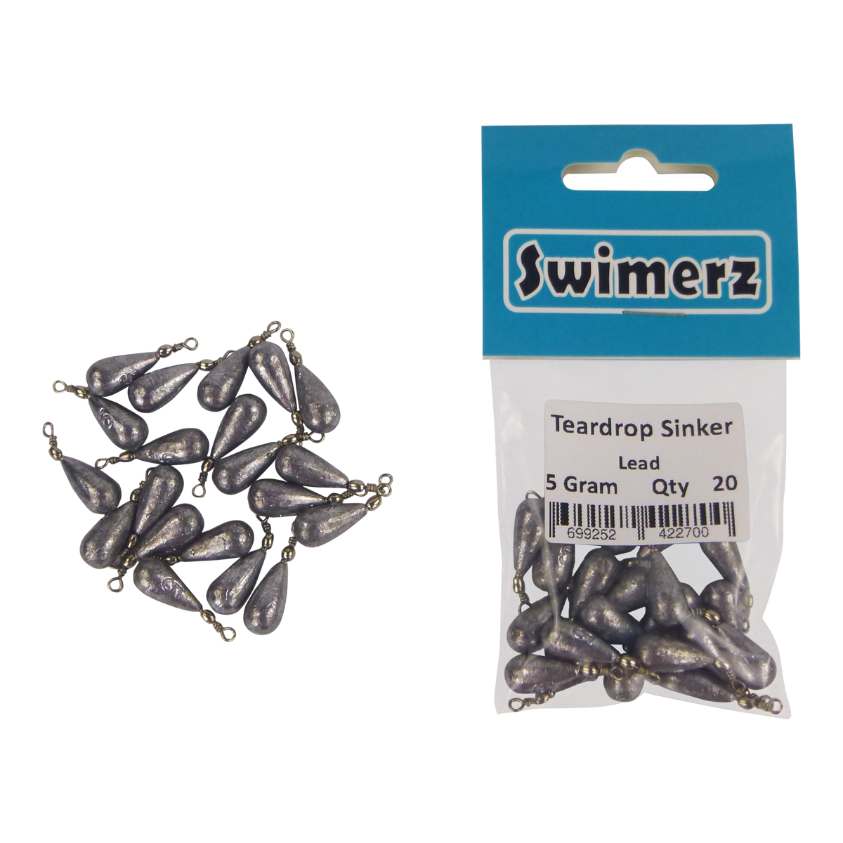 Swimerz 5gm Teardrop Sinker, Lead, 20 pack – Blue Seas Tackle Co